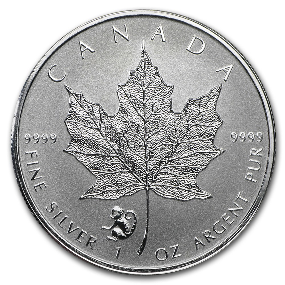 2016 Canadian Maple Leaf Privy Monkey Silver Coin 1oz GoldSilver 