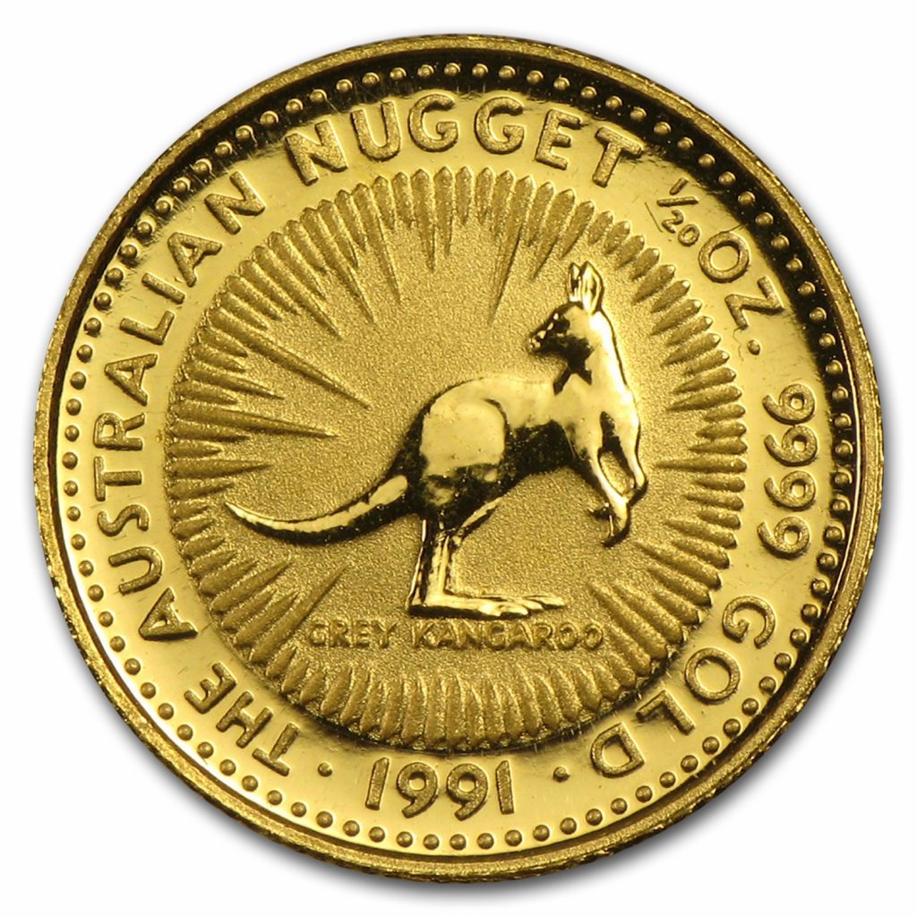 1991 Australian Nugget Gold Coin 1/20oz - GoldSilver Central Pte Ltd