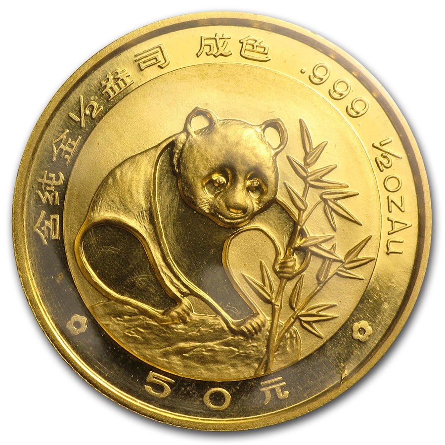 1988 China Panda Gold Coin 1/2oz - GoldSilver Central Pte Ltd